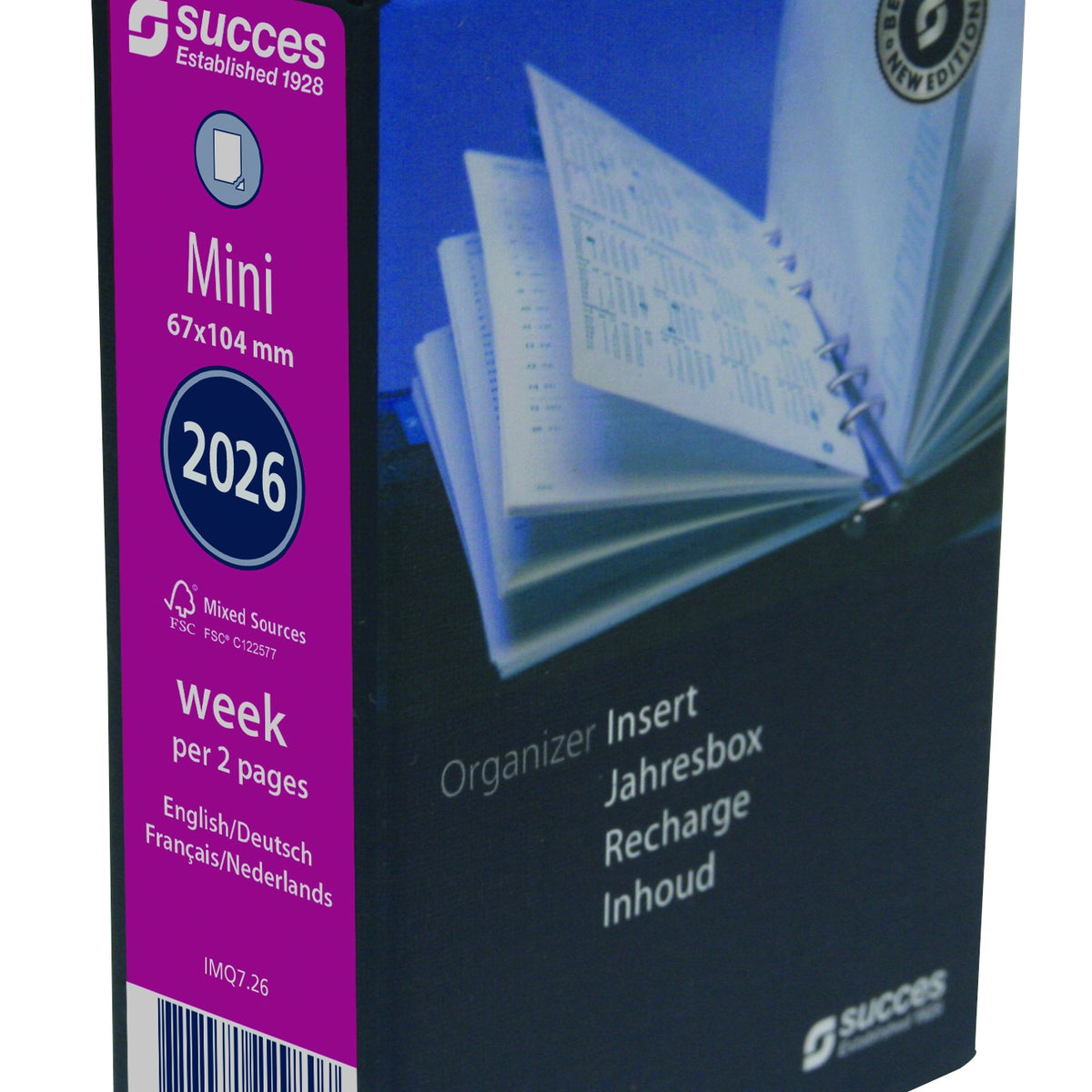 Succes Annual Box Mini 7 days on 2 pages 4 languages (DE-NL-EN-FR) 202 ...